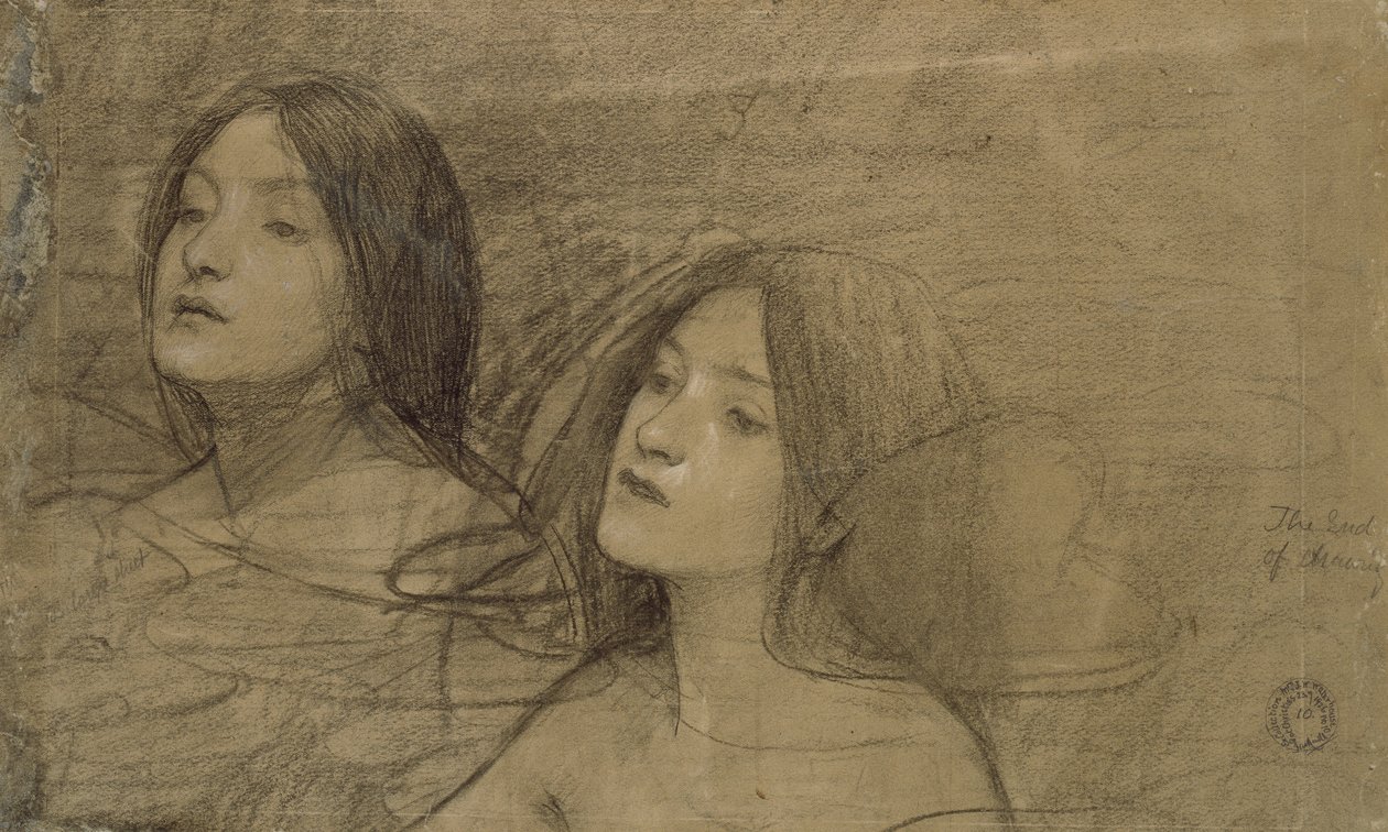 Study of two Nymphs for 'Hylas and the Nymphs'