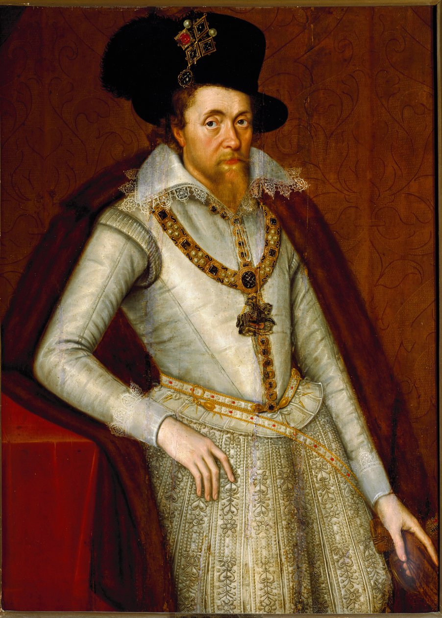 Portrait of James I of England and VI of Scotland, Knights of the Order ...