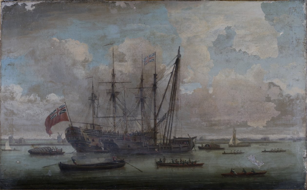 A Sheer Hulk refitting an East Indiaman