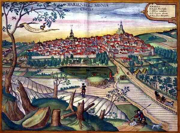 Map of Marienburg, from 'Civitates Orbis Terrarum' by Georg Braun and ...