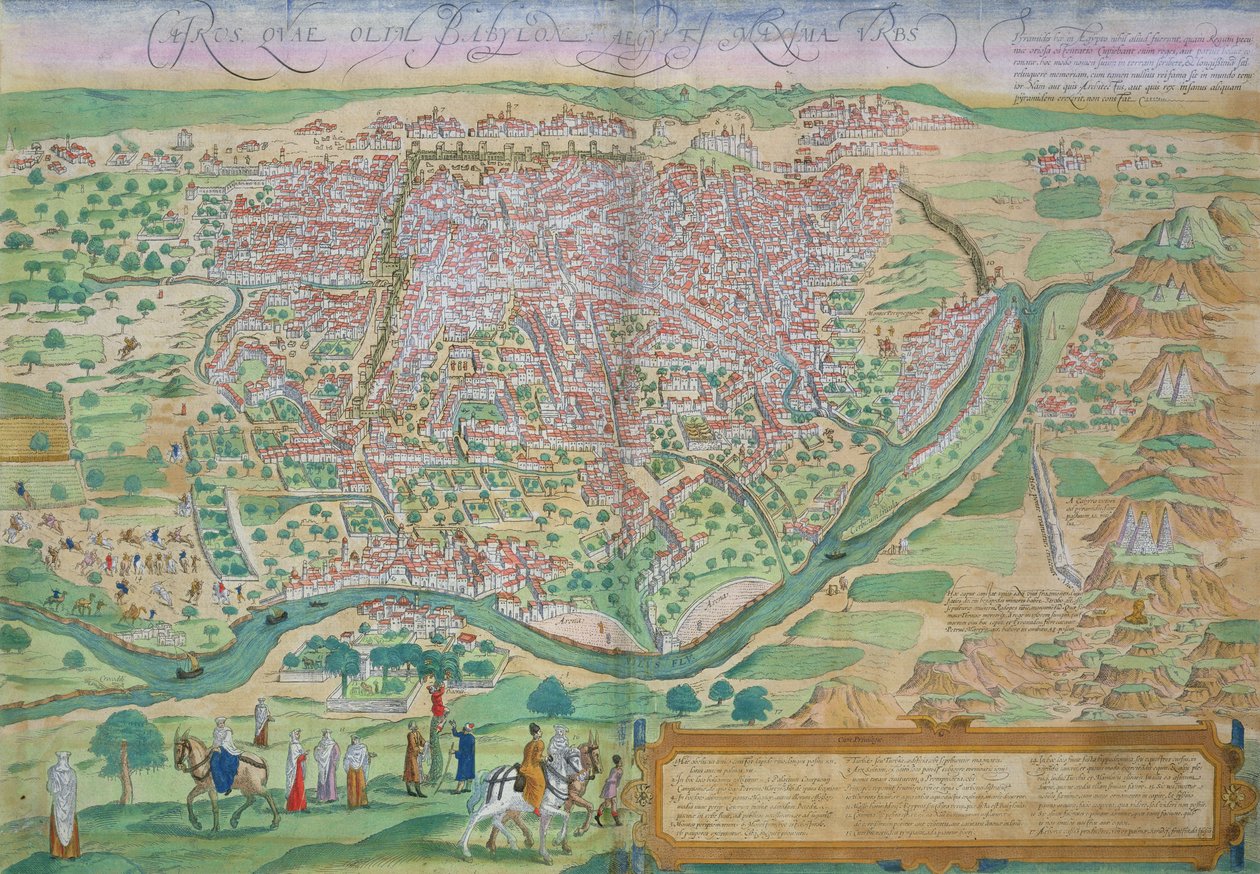 Map of Cairo, from 'Civitates Orbis Terrarum' by Georg Braun and Frans ...