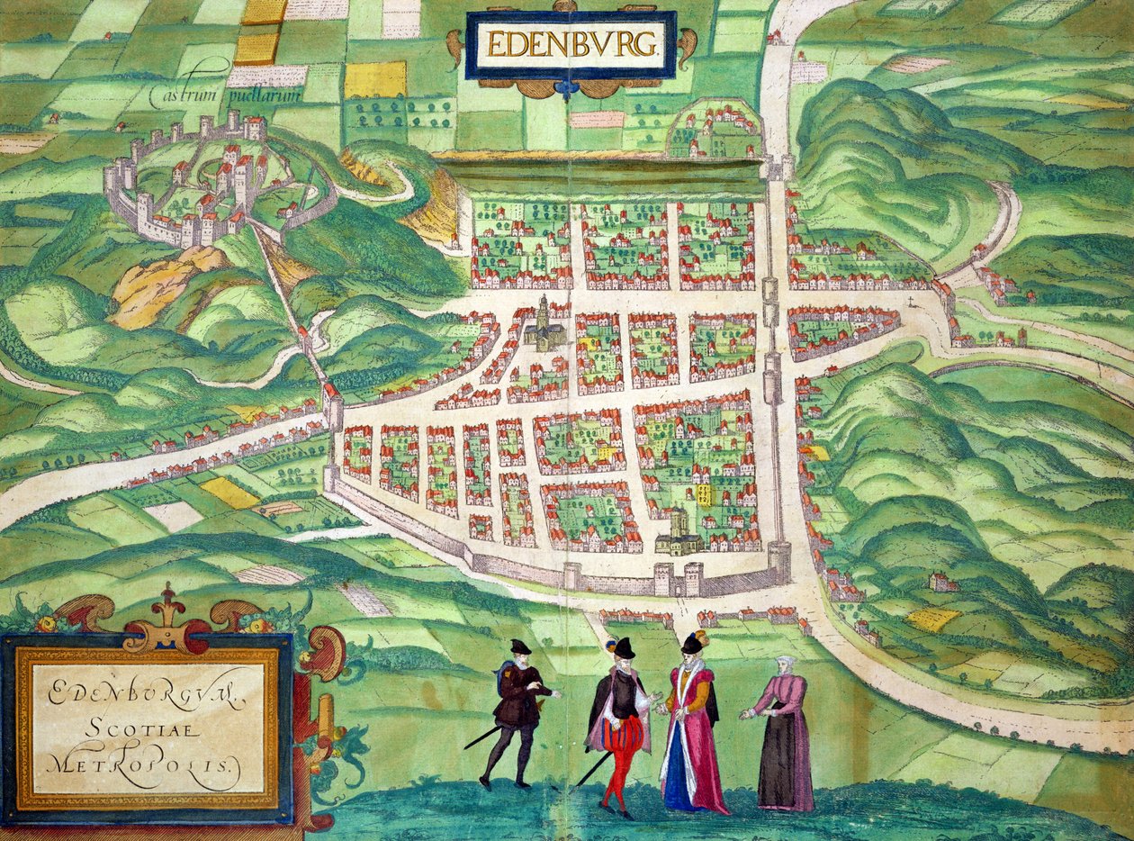 Map of Edinburgh, from 'Civitates Orbis Terrarum' by Georg Braun and ...