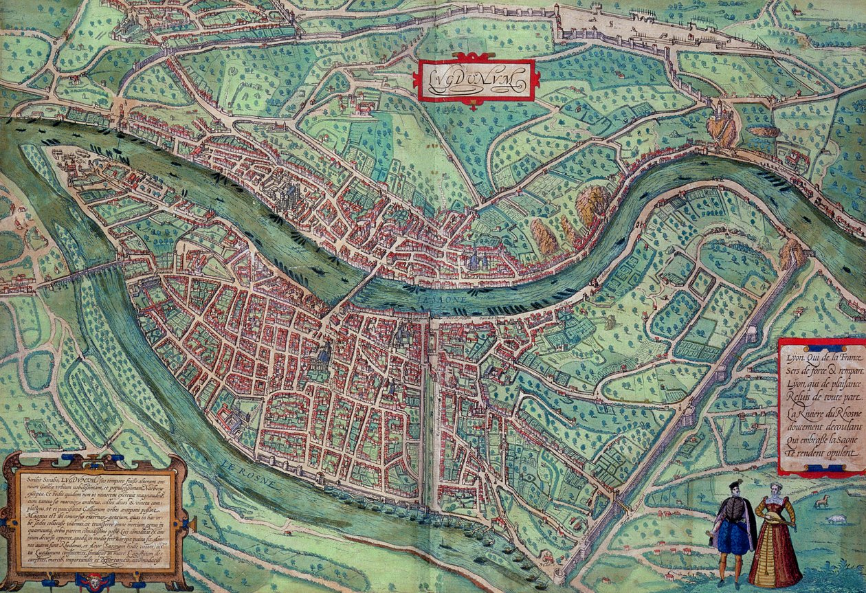 Map of Lyon by Joris Hoefnagel: Buy fine art print
