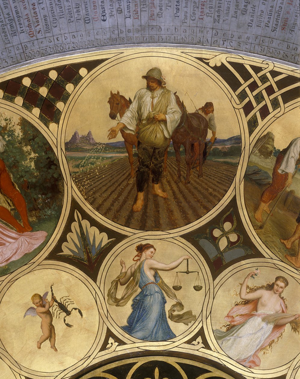 Prague Astronomical Clock's Calendar Plate – September, 1865-66