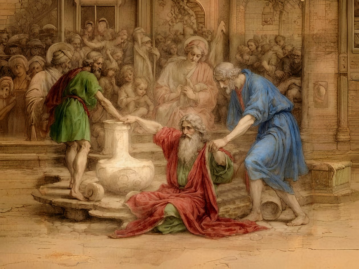 Noah Curses Ham by Josef Johann Michel: Buy fine art print