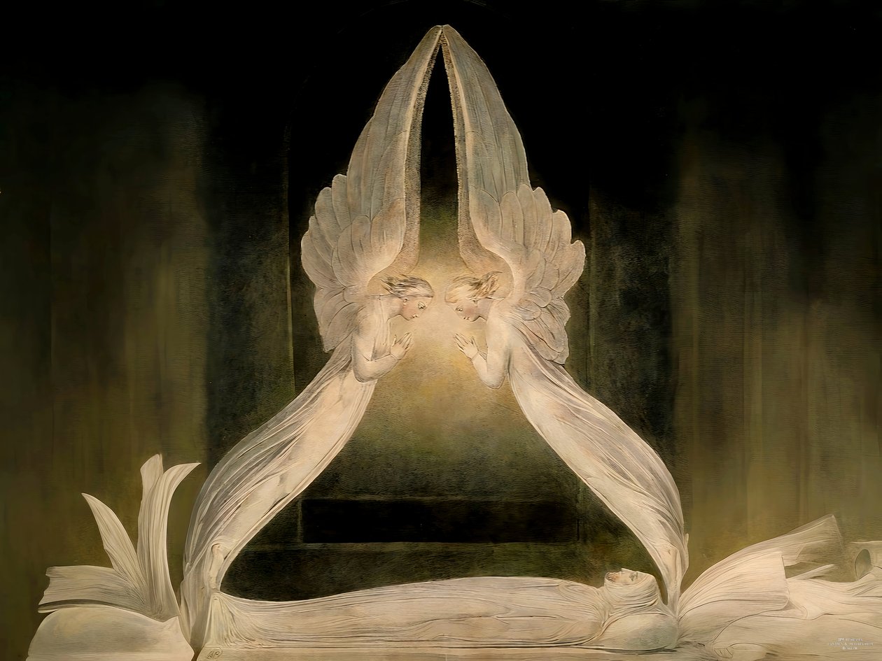 Christ in the Tomb Guarded by Angels (recreated by Blake)