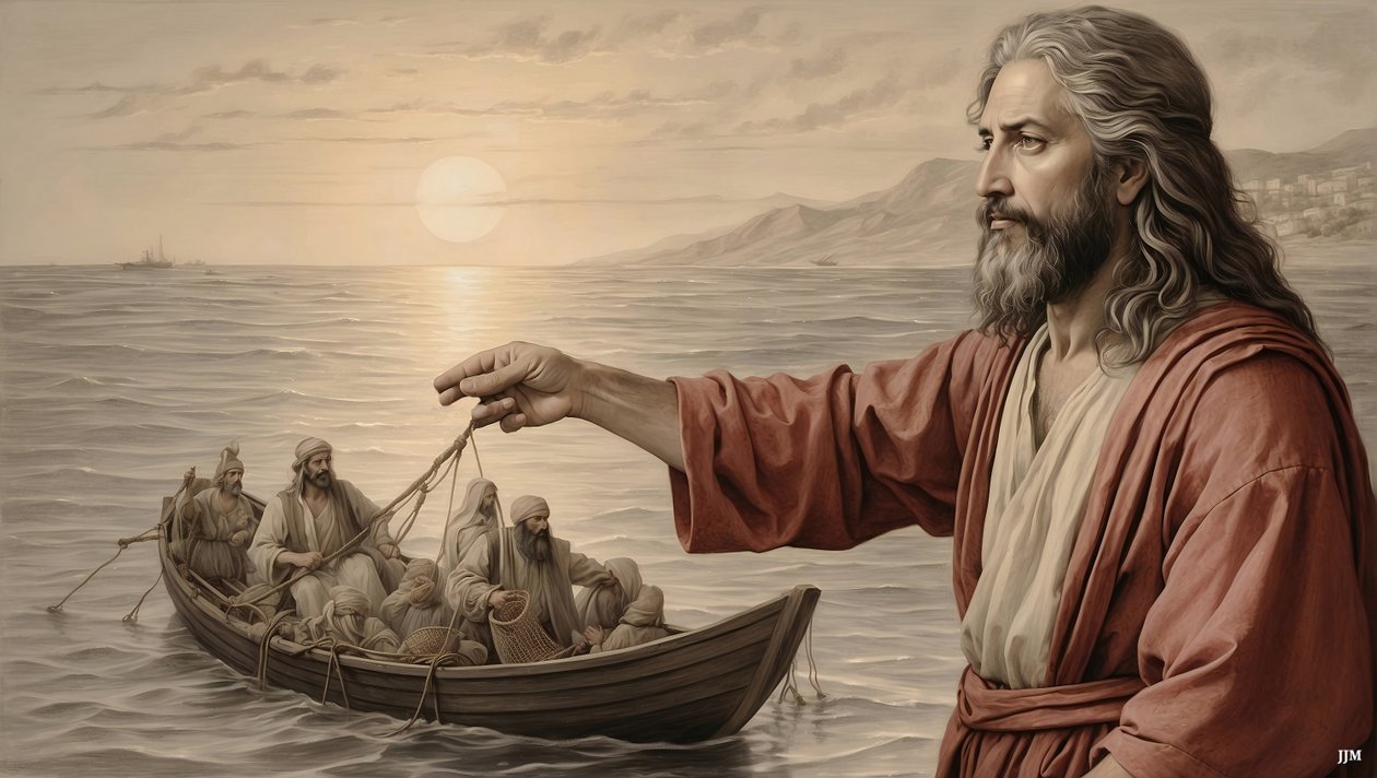 Jesus The Net Was Filled with 153 Large Fish 01 E