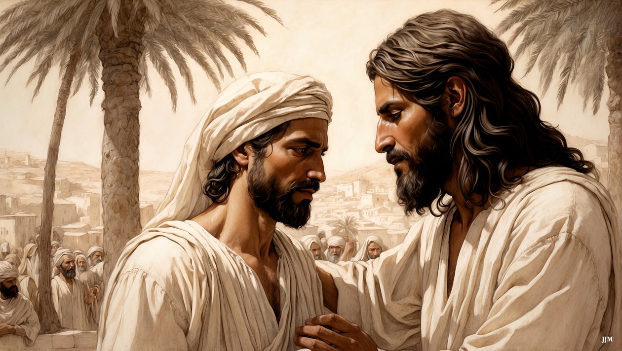 Jesus Heals the Blind Beggar 04 by Josef Johann Michel