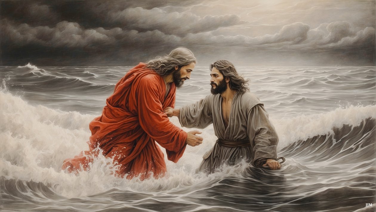 Jesus of Nazareth Saves Simon Peter from Drowning 02