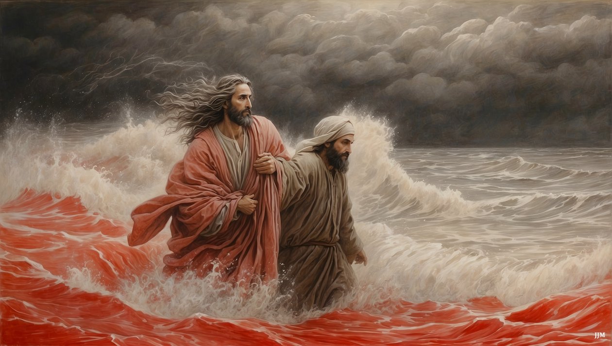 Jesus of Nazareth Saves Simon Peter from Drowning 03