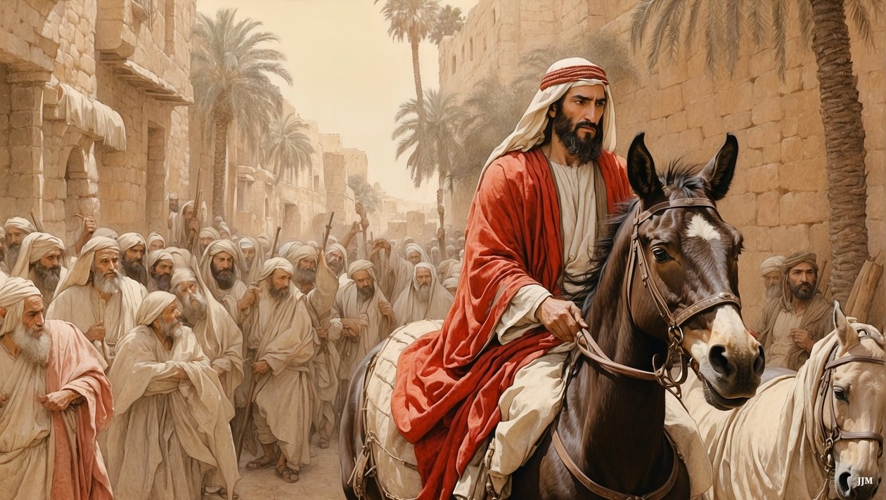 Jesus Enters Jerusalem 04 by Josef Johann Michel