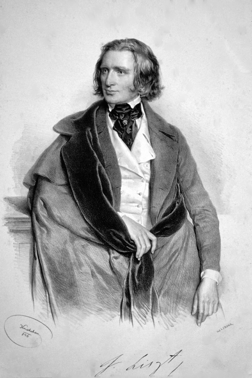 Franz Liszt, 1846 by Josef Kriehuber: Buy fine art print