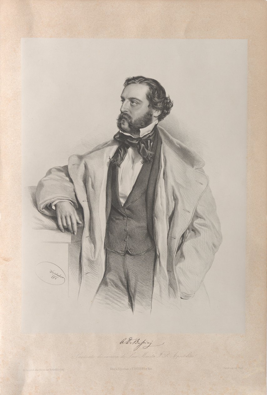 Portrait of the Opera Singer Achille De Bassini