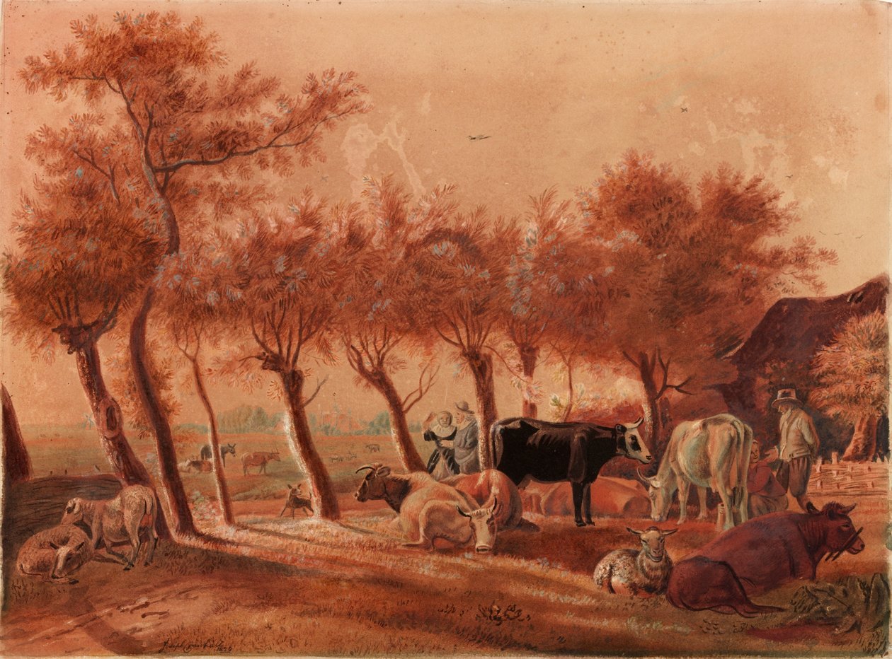 Pastoral Scene by Joseph Crawhall: Premium art reproduction