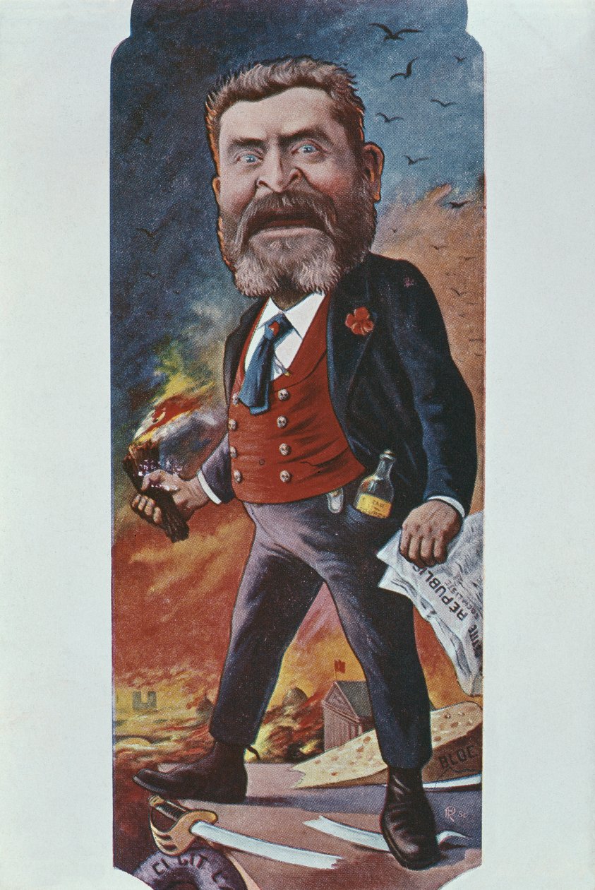 Caricature of Jean Jaures by Joseph Sirat: Fine art print