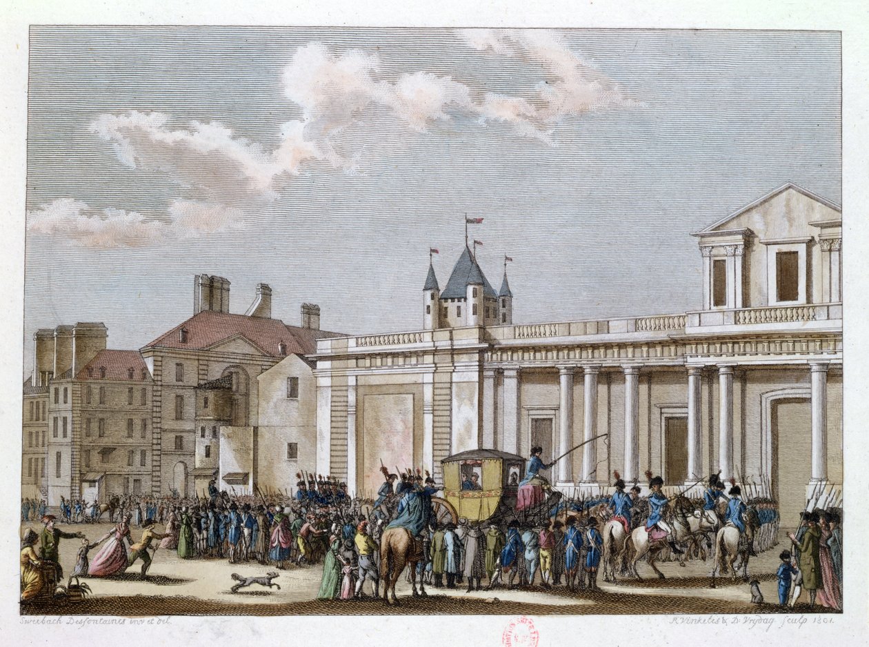 Louis XVI and his Family Taken to the Temple, 13th August 1792 ...