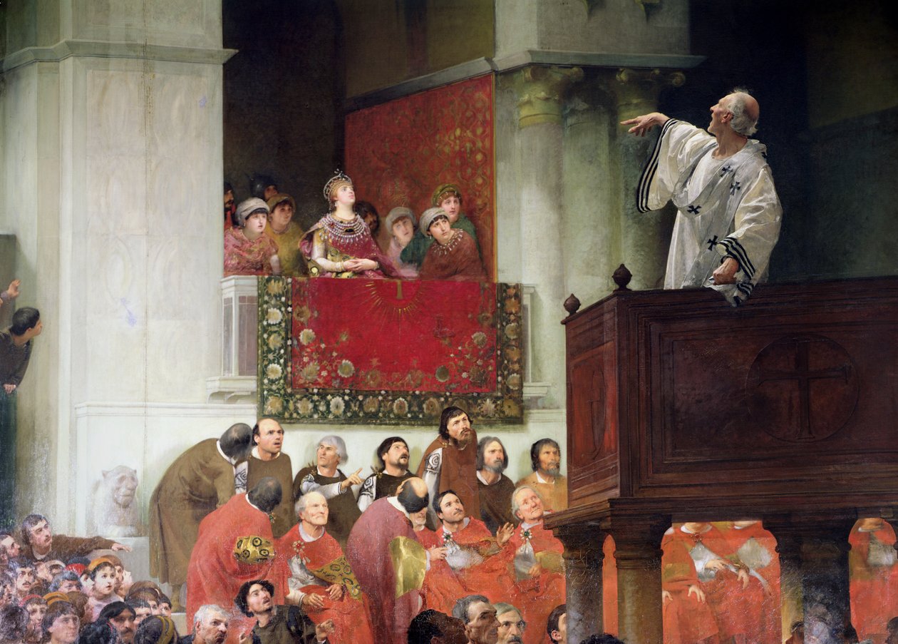 St. John Chrysostom (c.347-407) Preaching Before the Empress Eudoxia (c ...