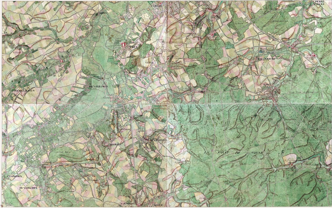 Map of Uccle by Joseph de Ferraris: Premium art reproduction