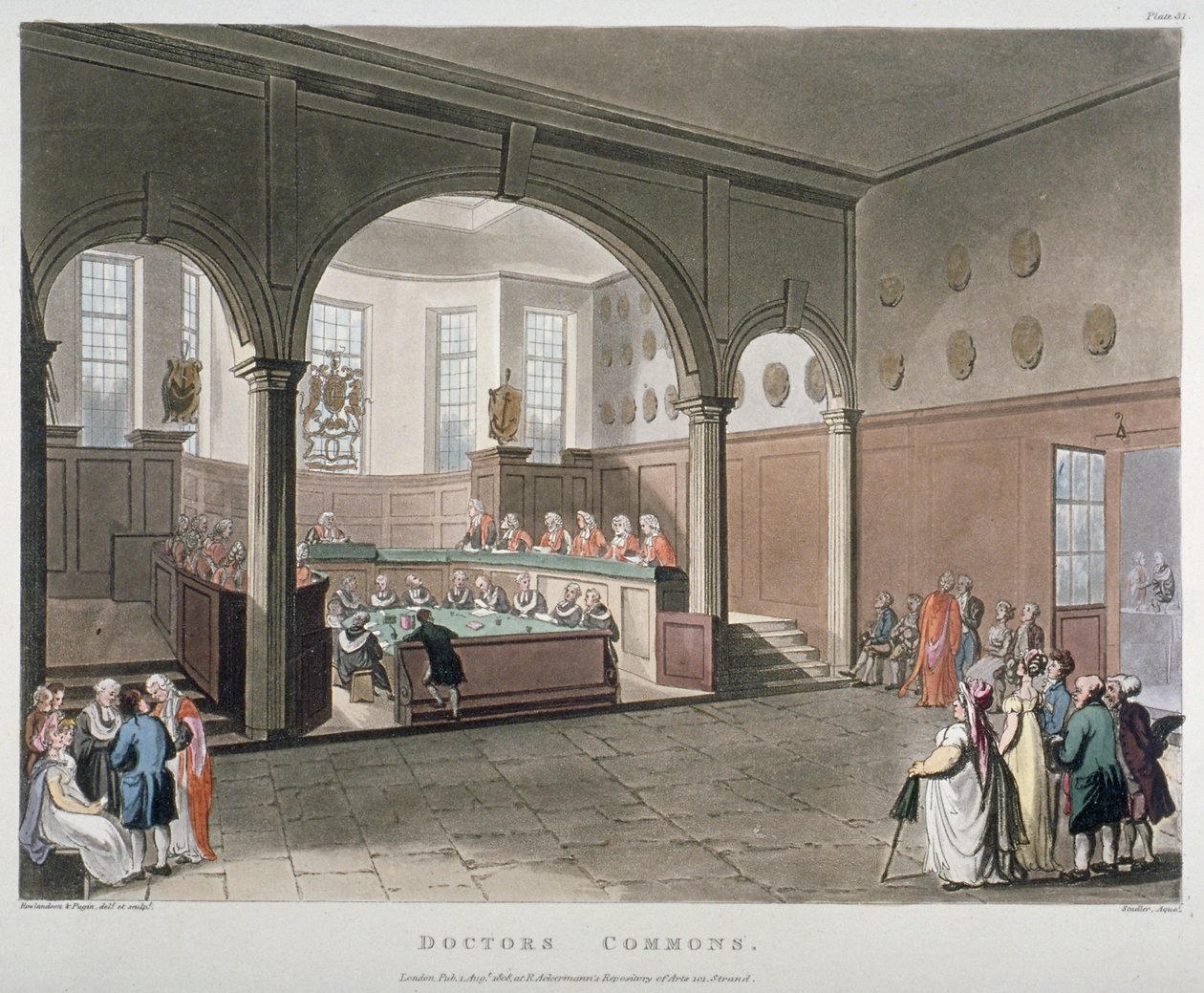 Interior view of the Doctors' Commons, City of London, 1808