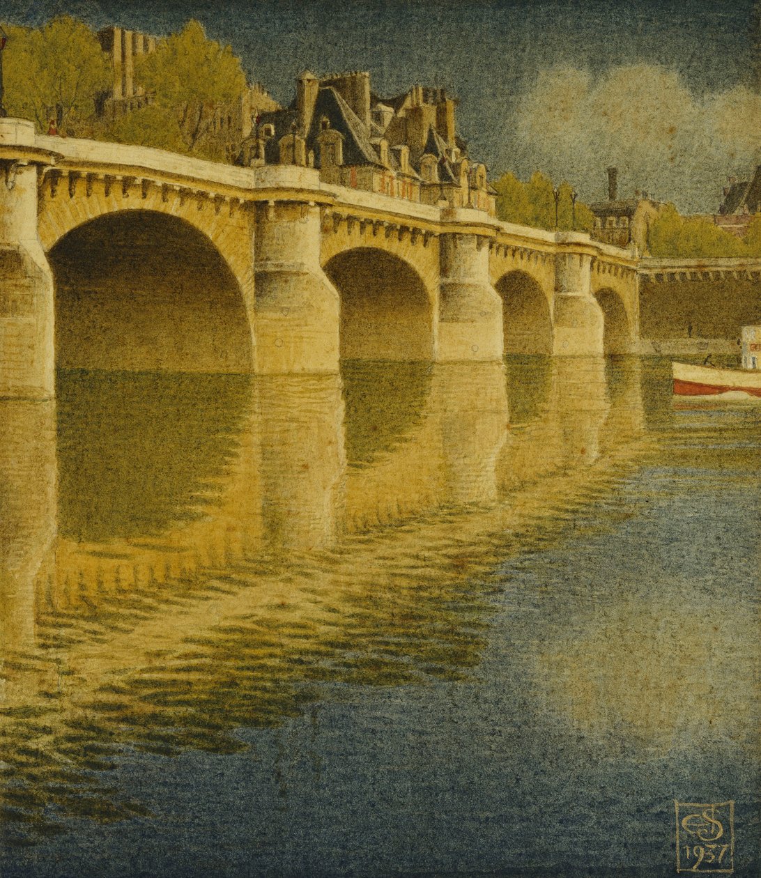 Pont Henri IV by Joseph Edward Southall: Fine art print