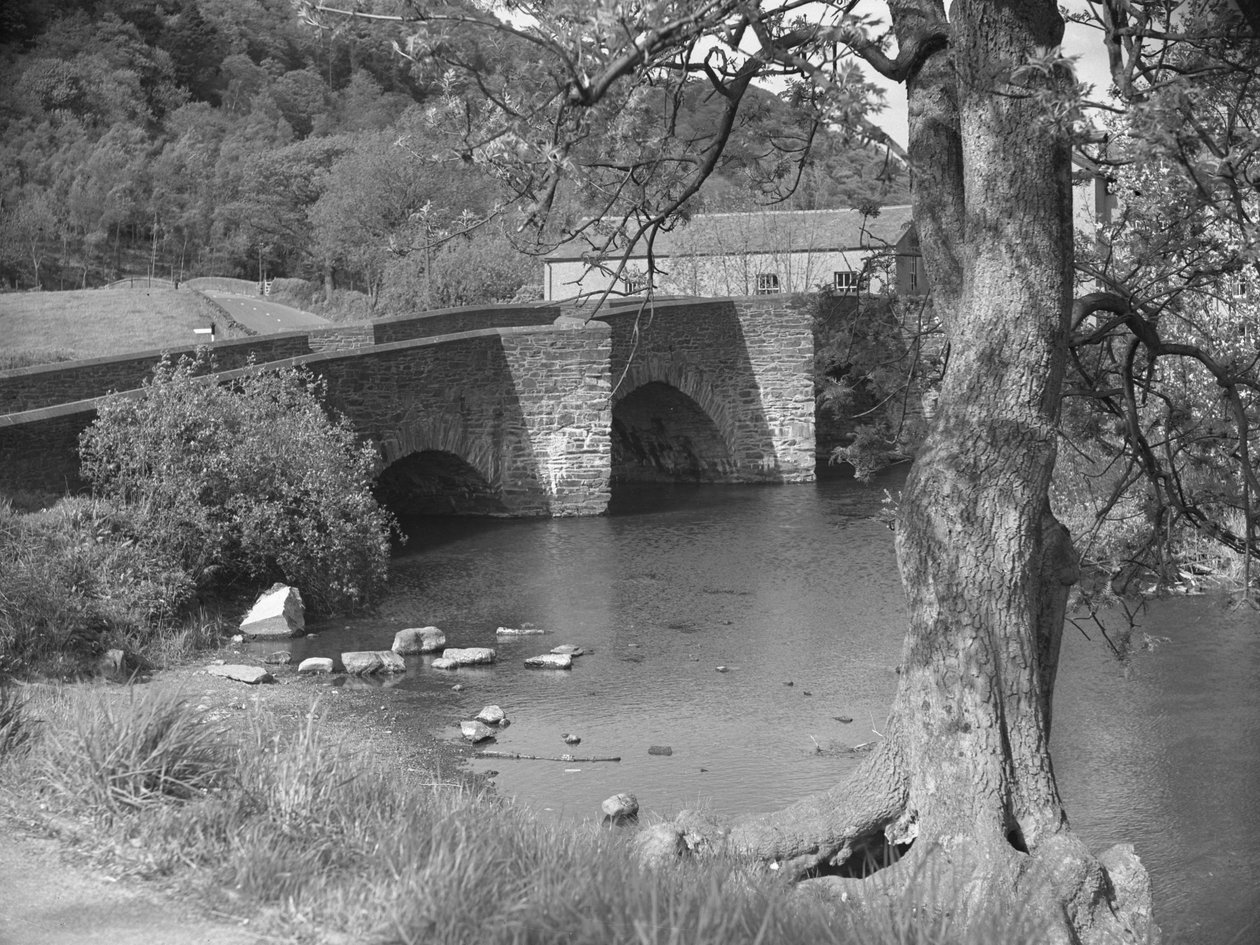 River and bridge at Newby Bridge by Joseph Hardman