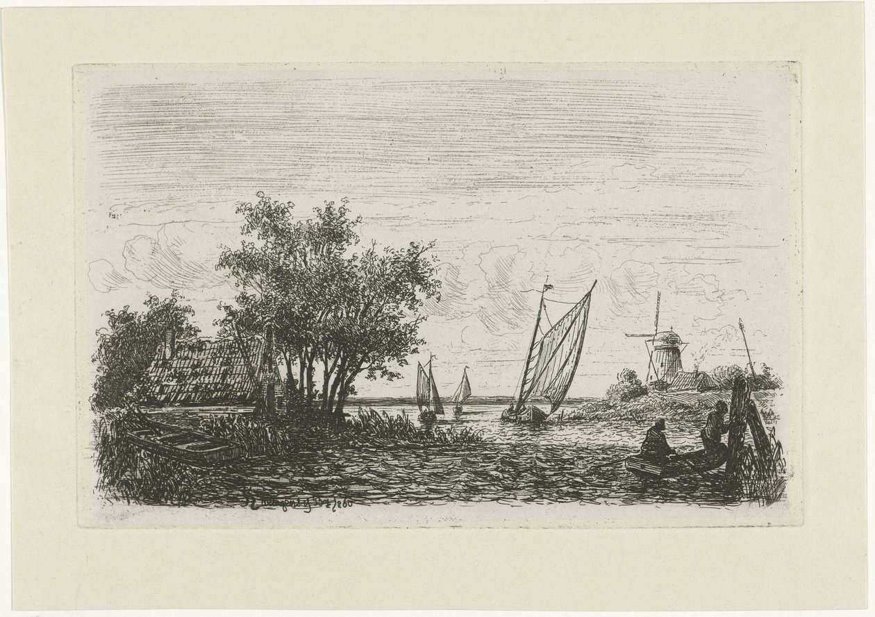 Boats on a Lake by Joseph Hartogensis: Buy fine art print