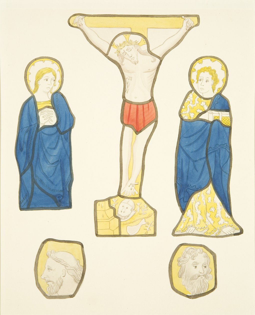 Figures in stained glass in private window in Bishop's Palace