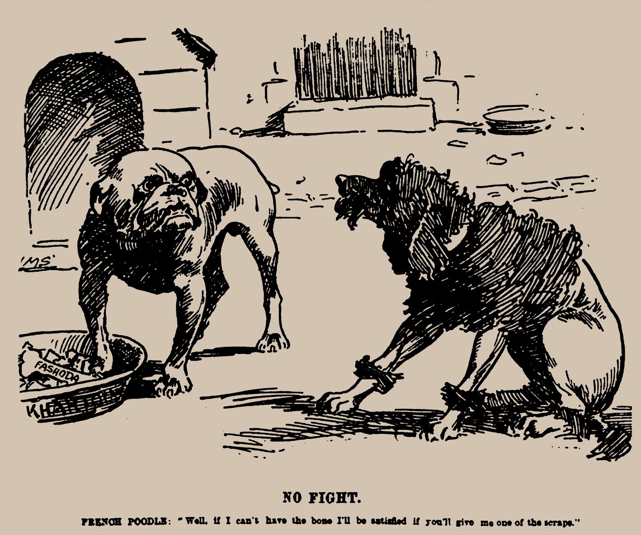 No Fight. Cartoon on the Fashoda Incident