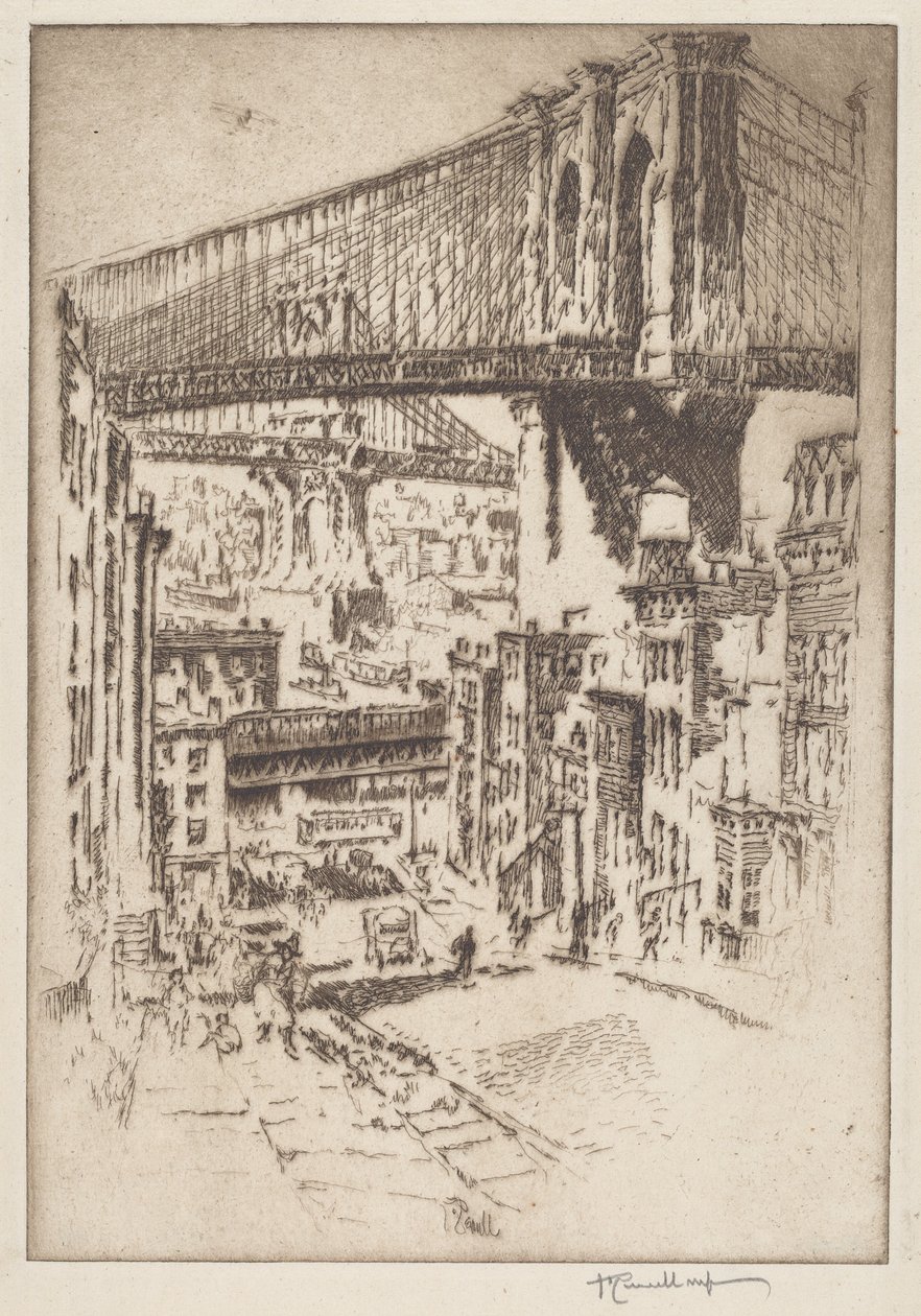 The Bridges, from Brooklyn by Joseph Pennell: Fine art print