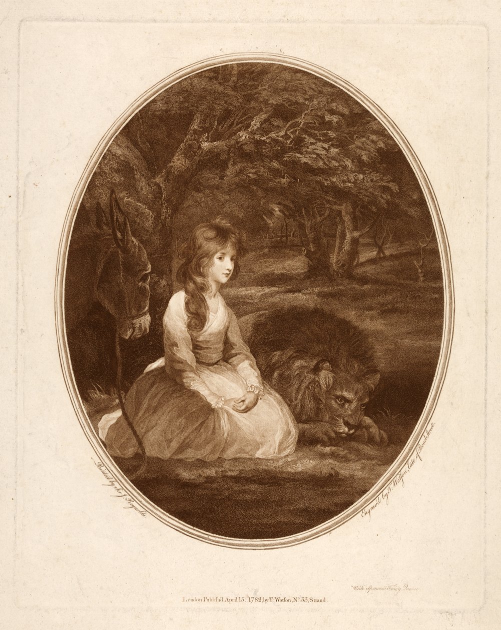 Miss Elizabeth Beauclerc as Una, engraved by Thomas Watson