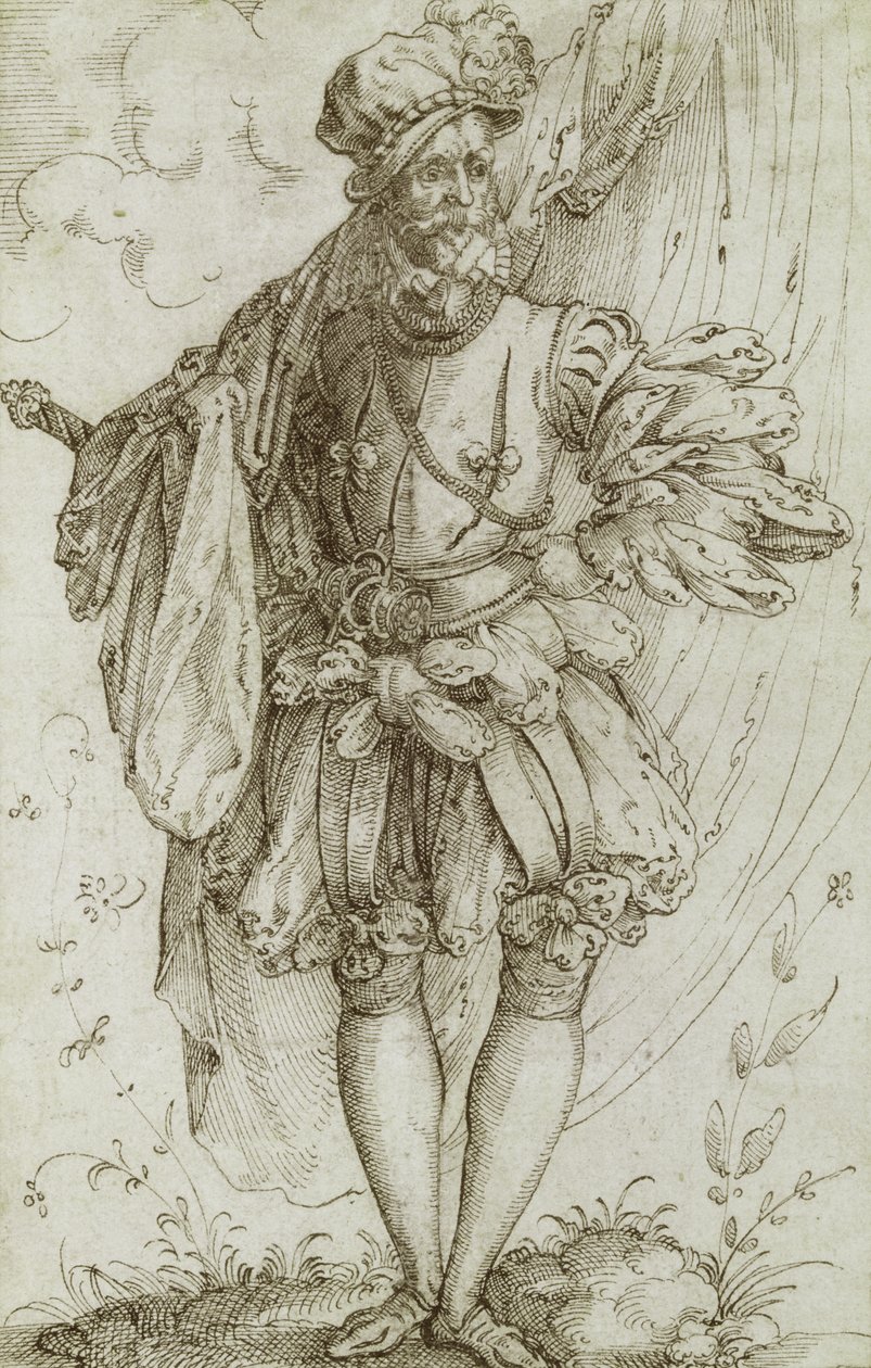 Ensign Carrying a Flag, 1560s by Jost Amman