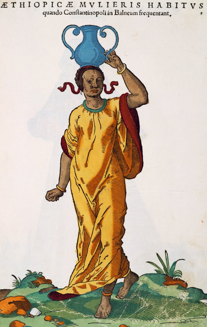 Ethiopian woman, engraving from Habitus praecipuorum populorum tam ...