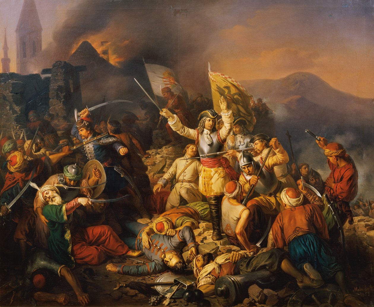 The Recapture of Buda, 1686 by Jozsef Molnar