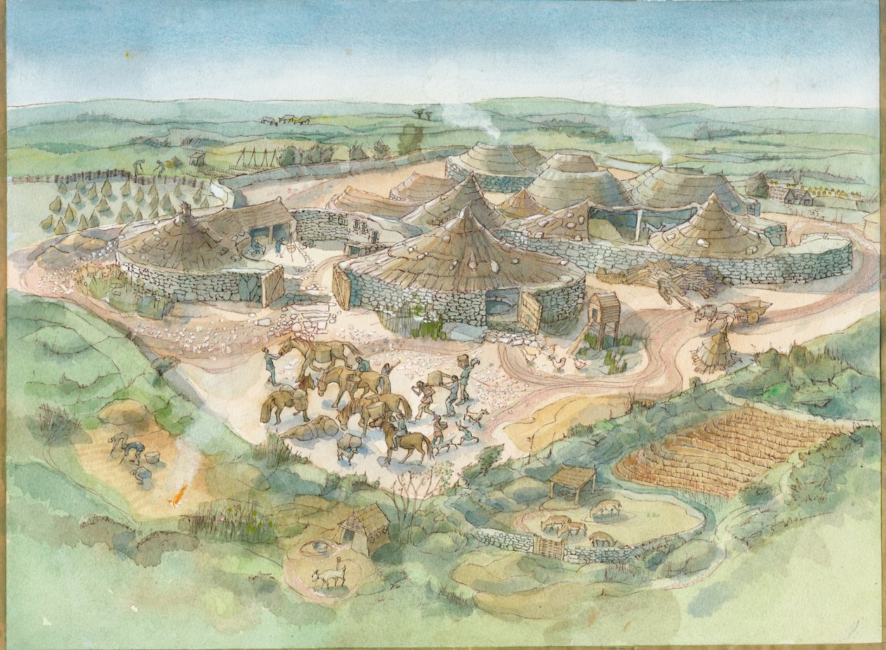 Reconstruction of Carn Euny by Judith Dobie