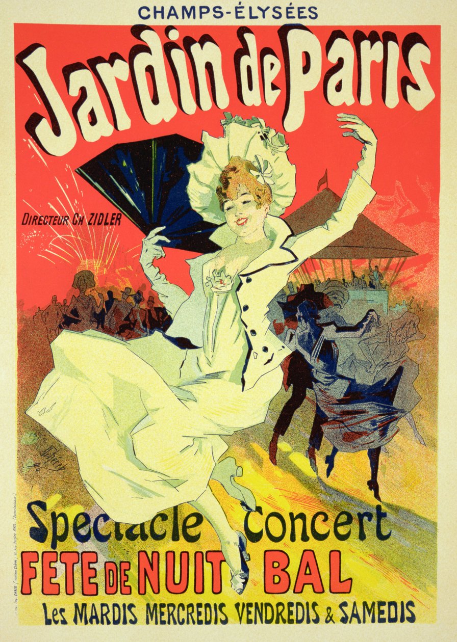 Reproduction of a Poster Advertising the 'Jardin de Paris' on the ...