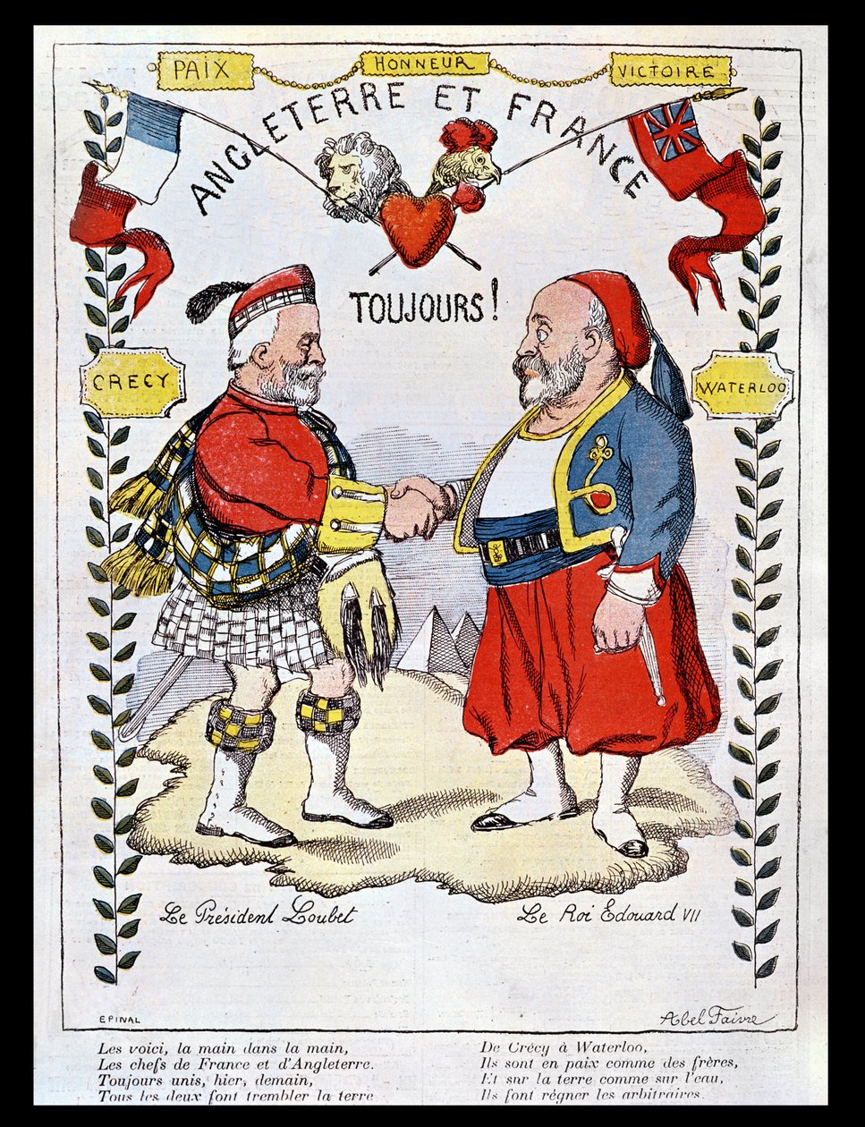 The Entente Cordiale between France and Great Britain: caricatures of ...