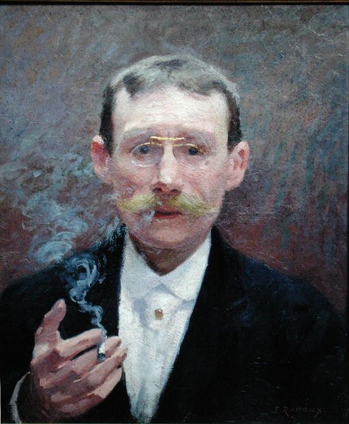 Self Portrait, Smoking by Jules Ernest Renoux