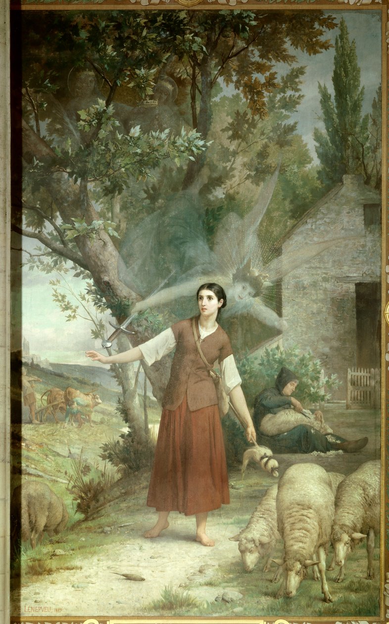 Joan of Arc (1412-1431) at the age of 13 keeps her father's sheep in Domremy, her hometown in ...