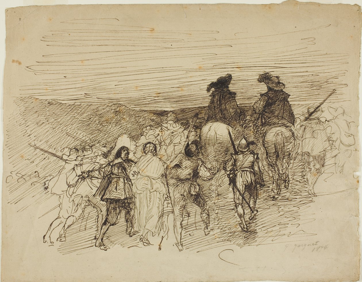 Marching Troops by Jules Jacquet: Premium art reproduction