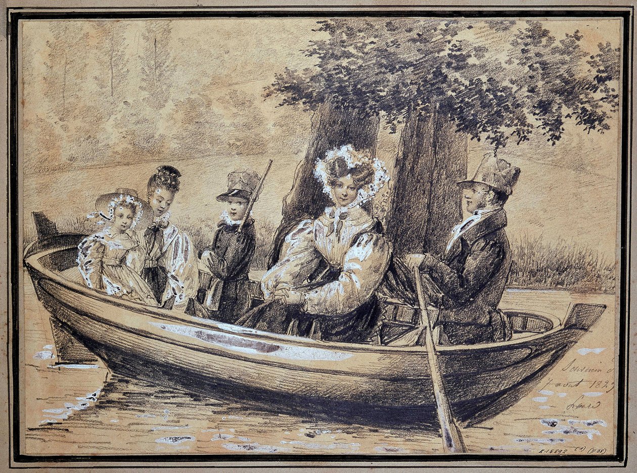 Family of Ségur (the Count, the Countess and their children) by boat ...