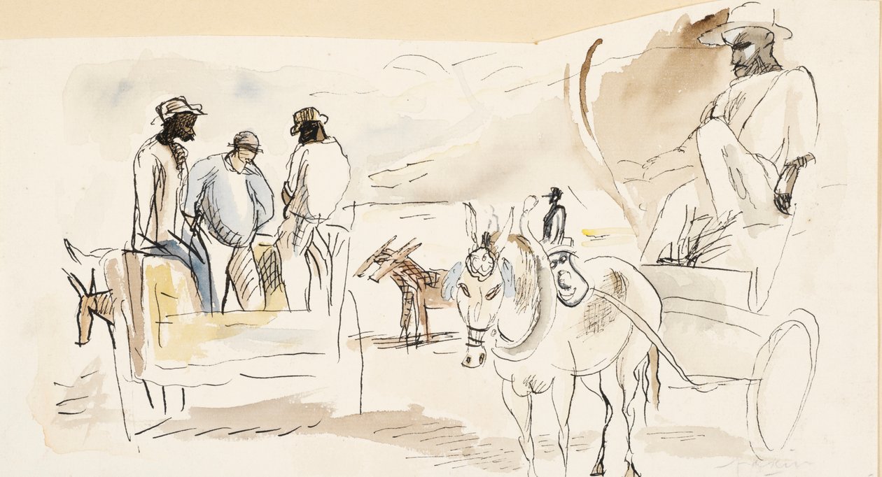 Slaves and Two Carts by Jules Pascin: Buy fine art print