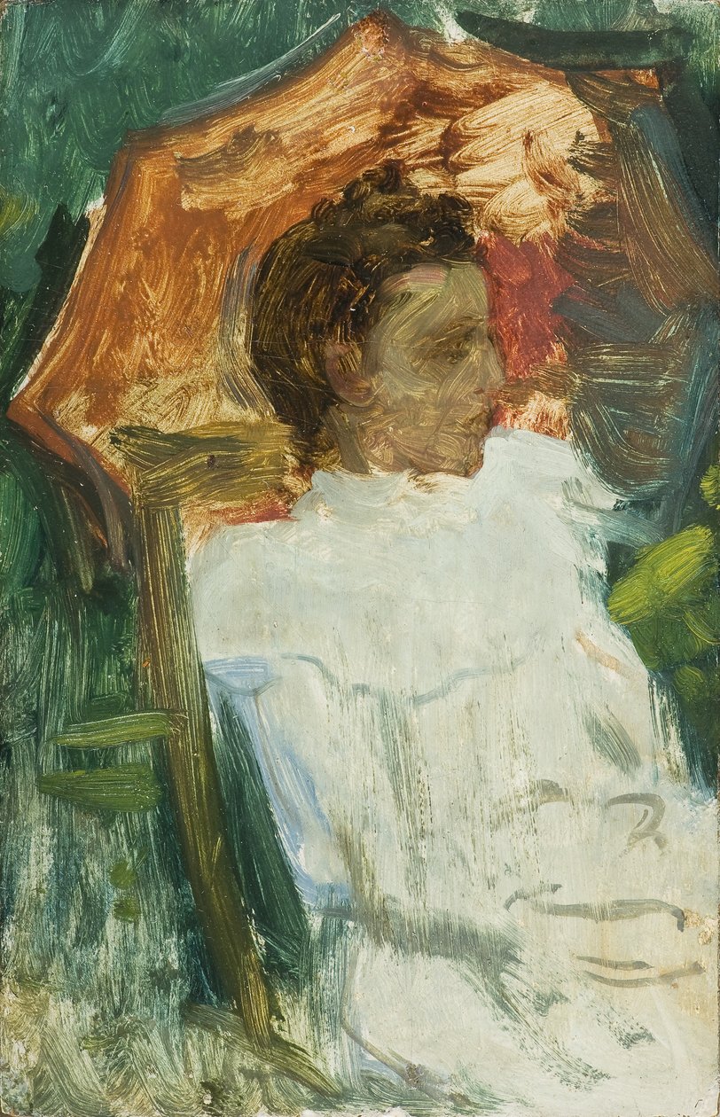 Young Woman with a Parasol by Julio Romero de Torres