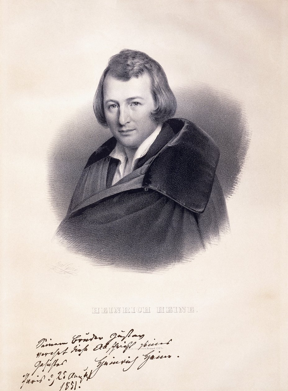 Portrait of Heinrich Heine by Julius Giere: Fine art print