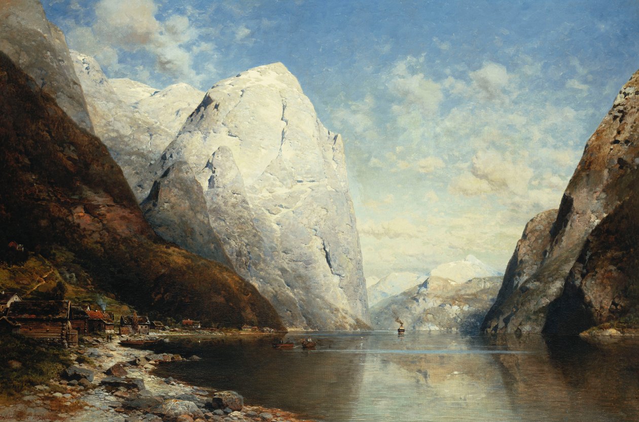 A Norwegian Fjord by Julius Rose: Buy fine art print