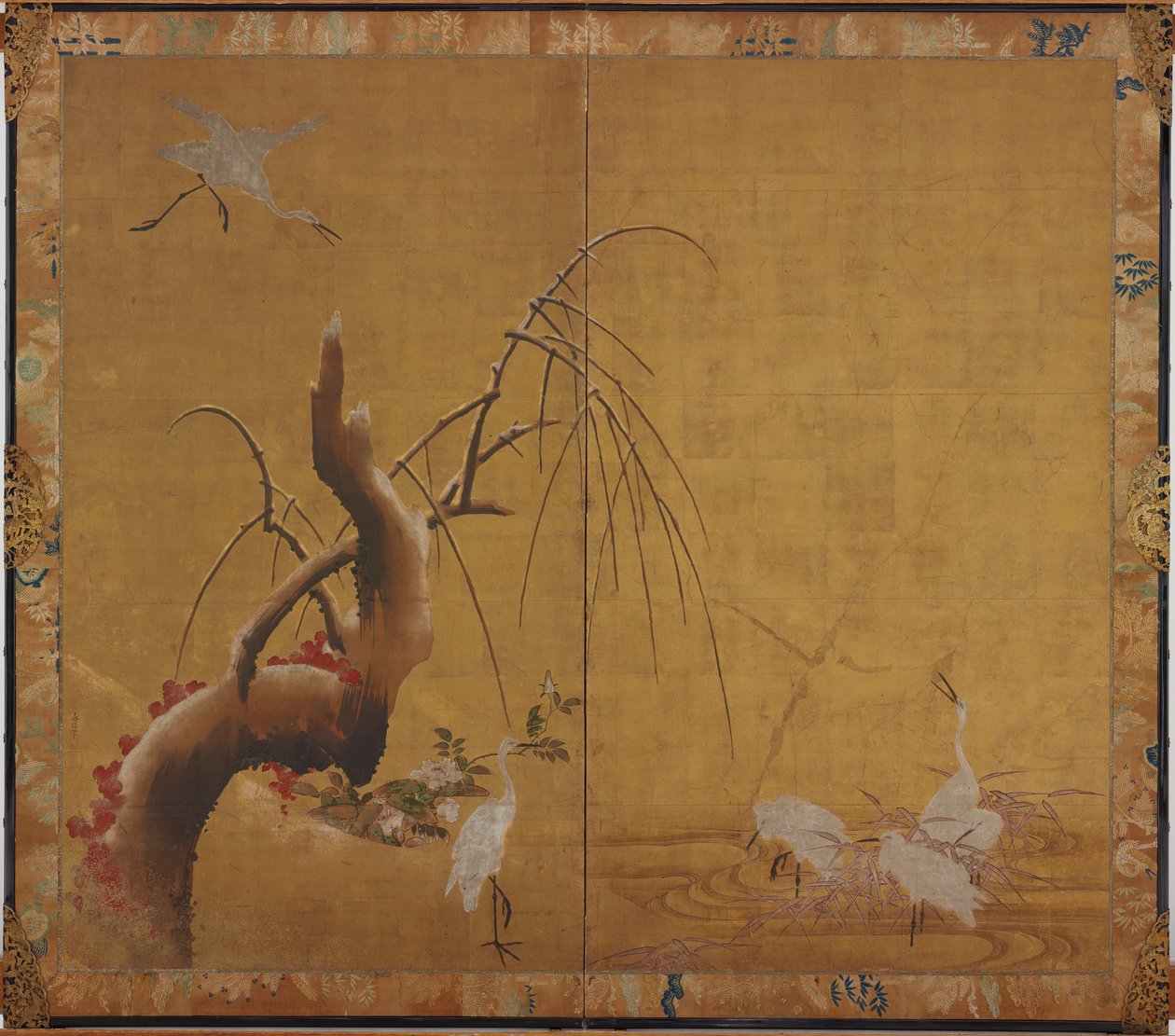 Herons and Old Willow by Kano Sadanobu: Buy fine art print