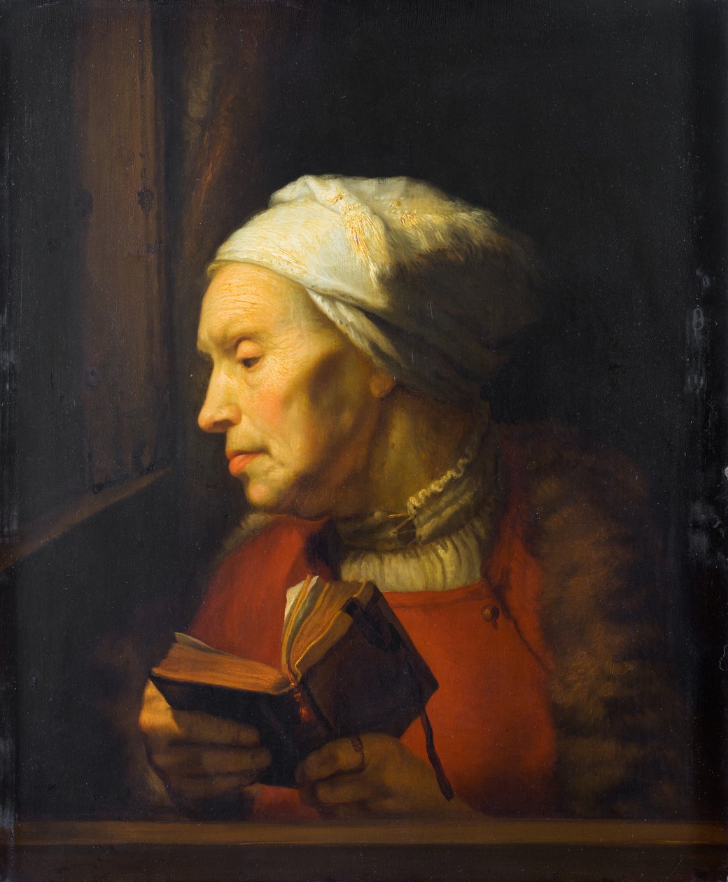 Portrait of an Old Woman Holding an Open Book