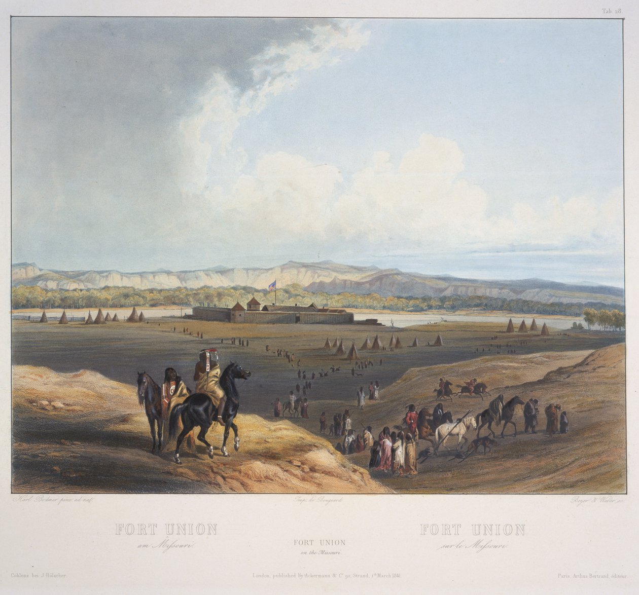 Fort Union on the Missouri by Karl Bodmer: Fine art print