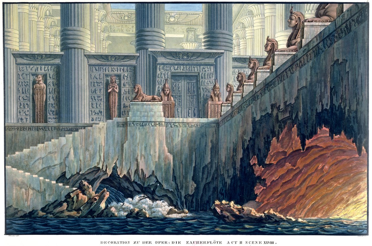 Egyptian Set Design for Act II, Scene XXVIII of the Opera 'The Magic ...