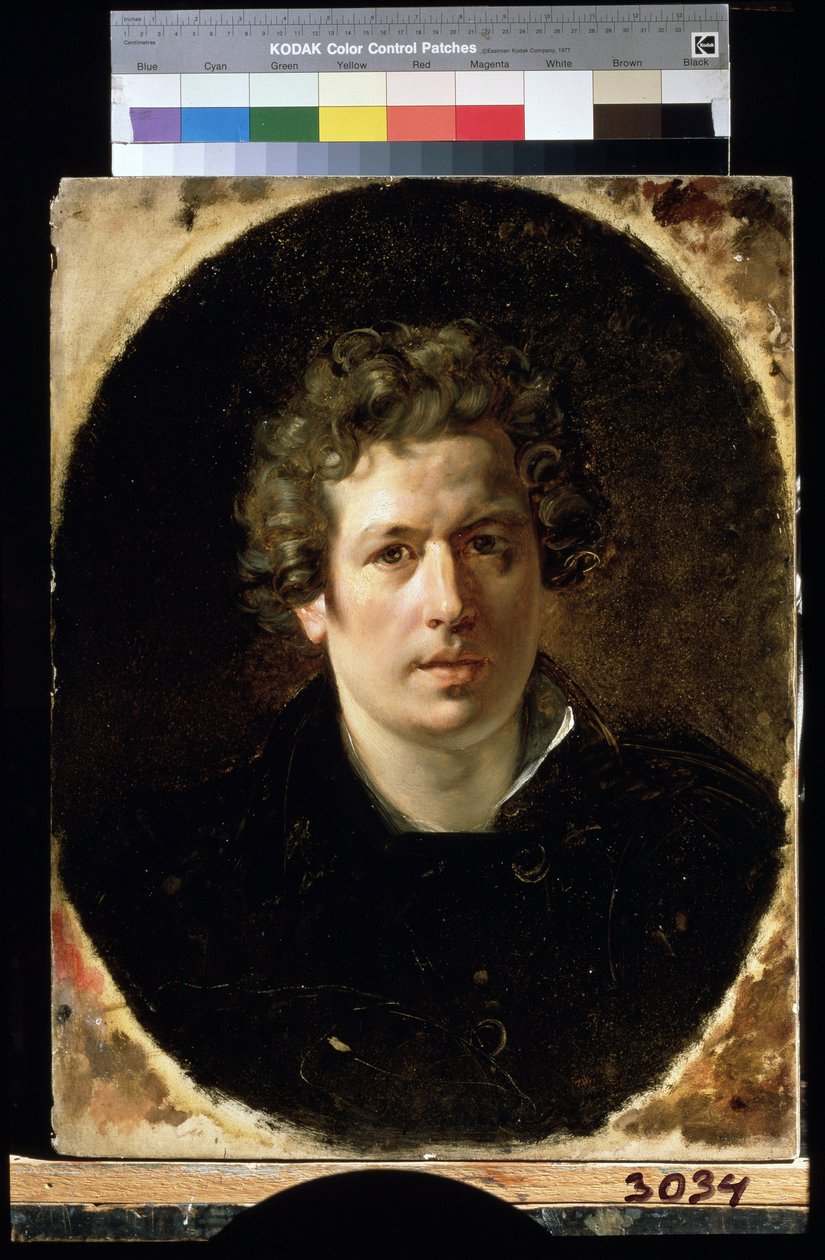Self portrait. Painting by Karl Pavlovich Briullov (1799-1852) circa ...