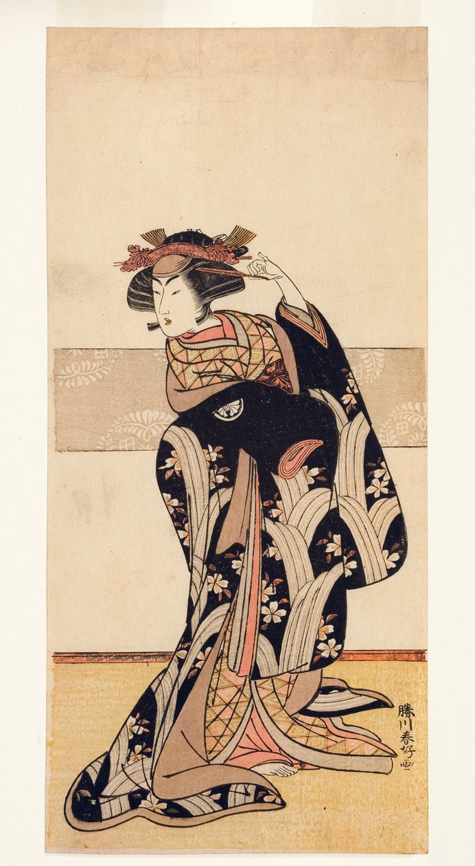 The actor Segawa Kikunojo III in a female role, 1774-76
